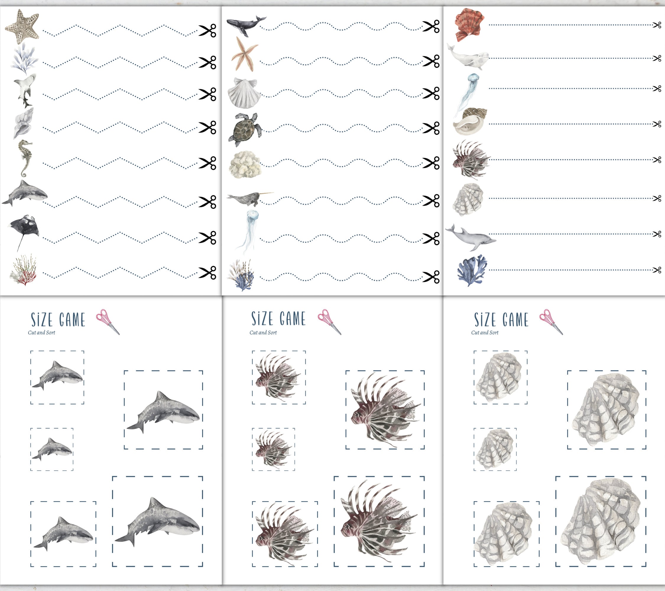 OCEAN Animals Pre-k and K Activity Pack, Homeschool, Digital, INSTANT ...