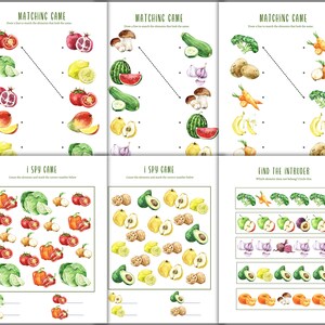 FRUIT & VEGGIES Pre-k and K Activity Pack, Homeschool, Digital, Instant ...
