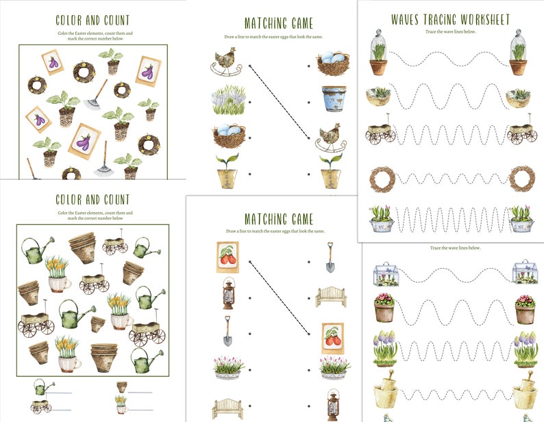 SPRING GARDEN Pre-k and K Activity Pack Homeschool Digital - Etsy