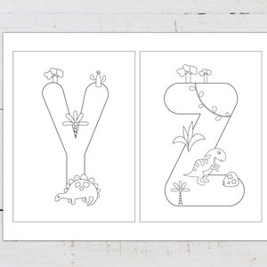 DINOSAUR ABC Coloring Cards, A to Z Coloring, Instant Download - Etsy