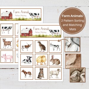 Farm Animals Activities, Poster, 3-part Cards, Puzzles, Pattern Match ...
