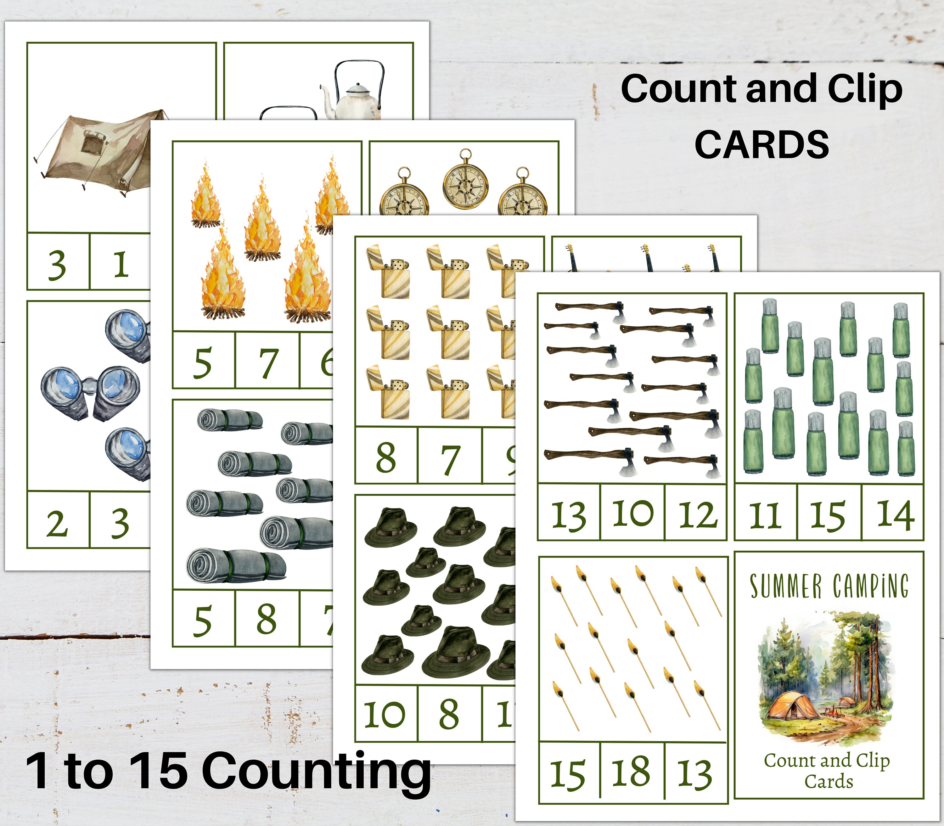 CAMPING Pre-k and K Activity Pack, Homeschool, Digital, Instant ...