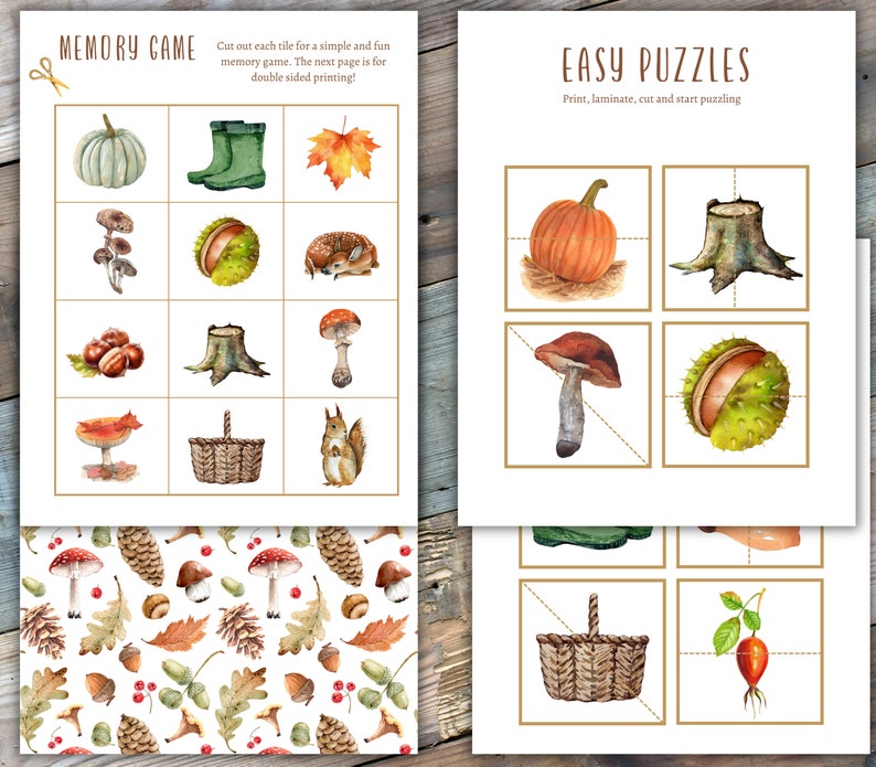 AUTUMN FOREST Pre-k and K Activity Pack, Homeschool, Digital, Instant ...