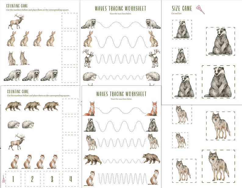 FOREST Animals Pre-k and K Activity Pack Homeschool Digital - Etsy