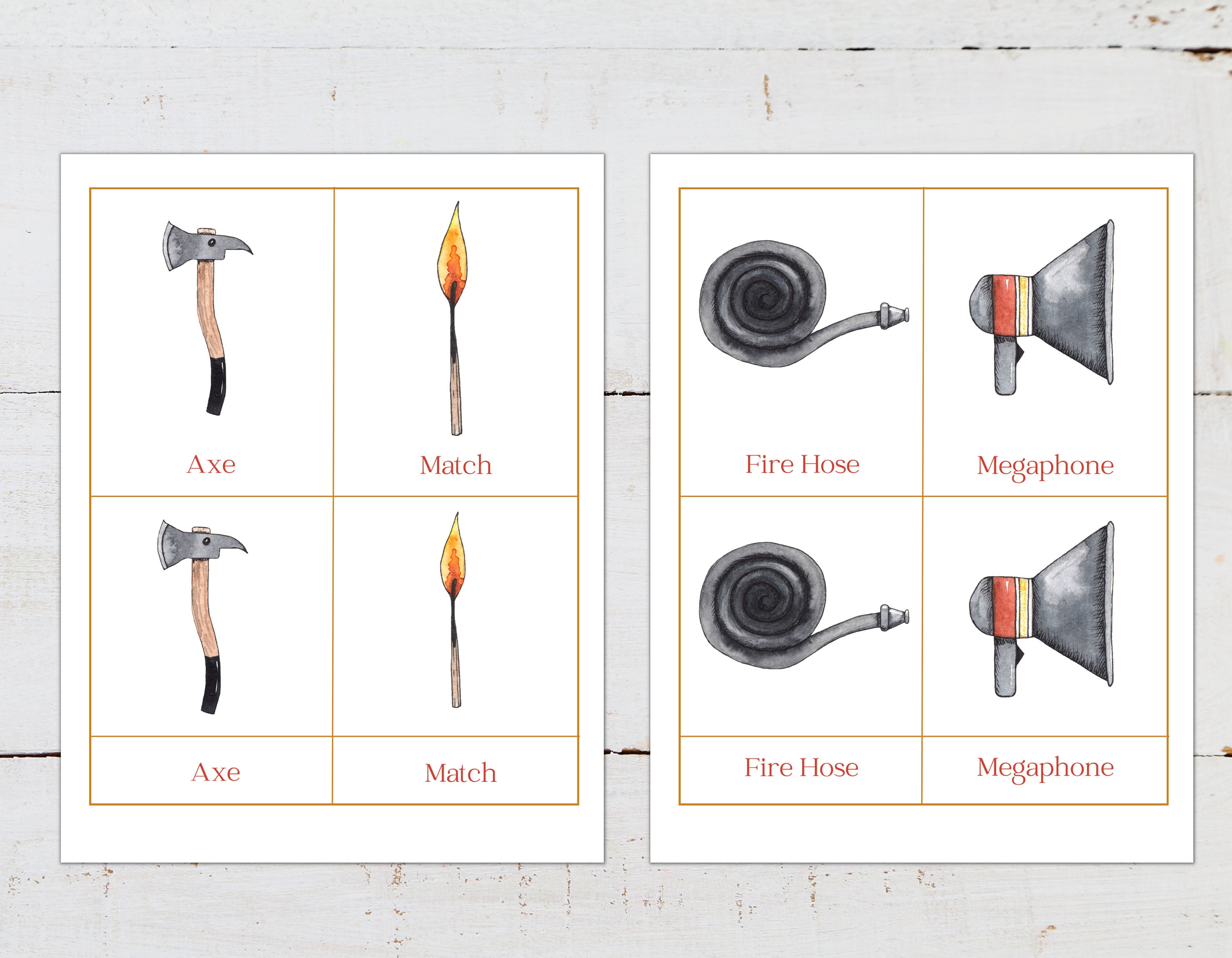 Fire Safety Vocabulary Mini Poster + 3-part Cards, Homeschool ...