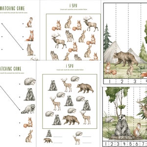 FOREST Animals Pre-k and K Activity Pack, Homeschool, Digital, INSTANT ...