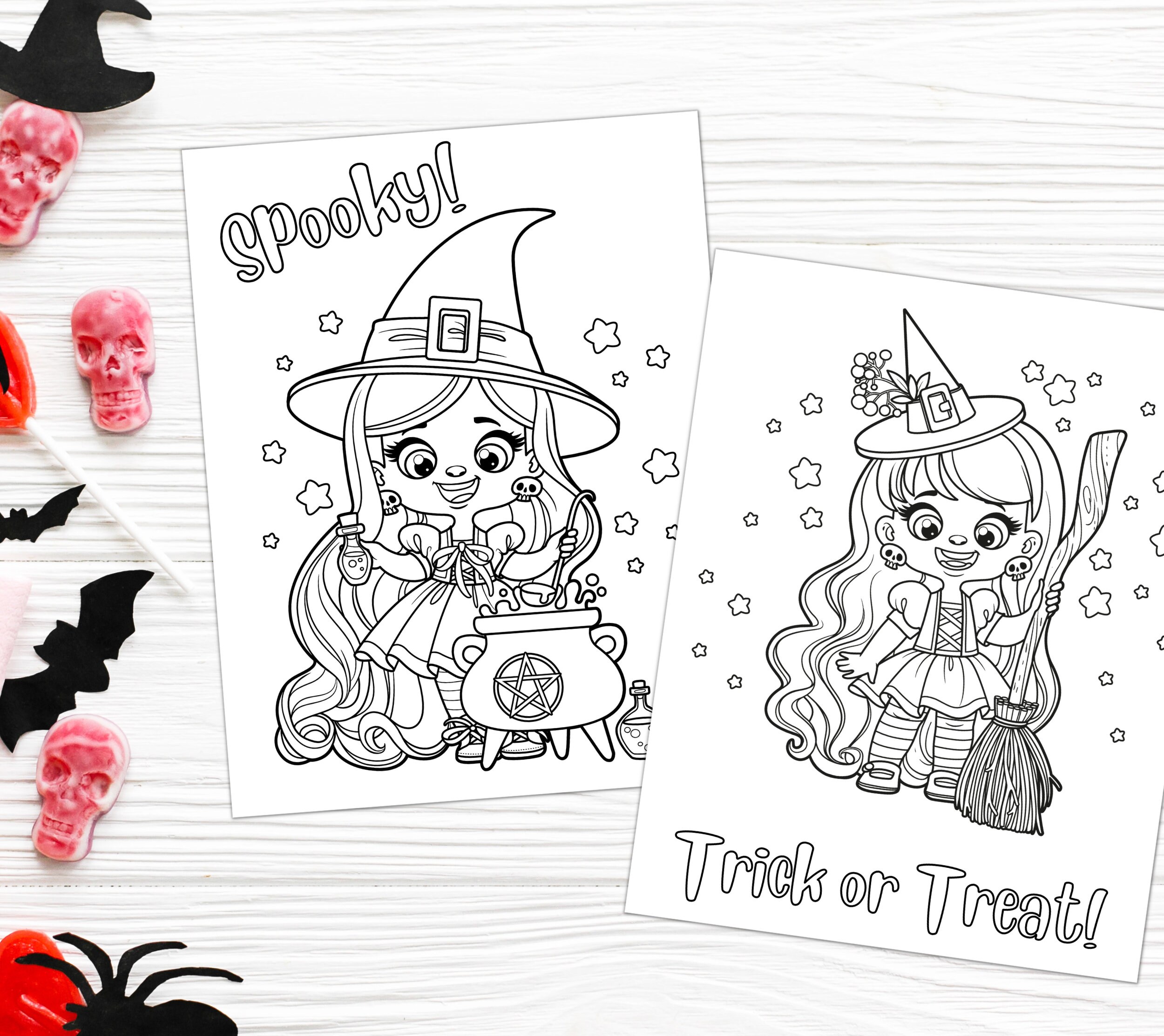 HALLOWEEN Coloring Pages, Kids Party Activity, Kids Table Activity, PDF ...