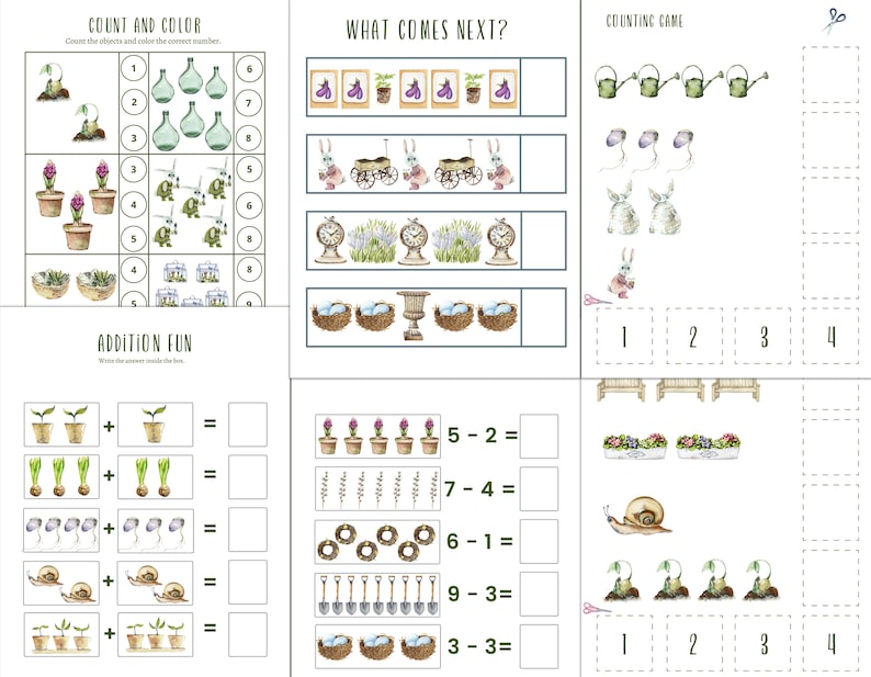 SPRING GARDEN Pre-k and K Activity Pack Homeschool Digital - Etsy