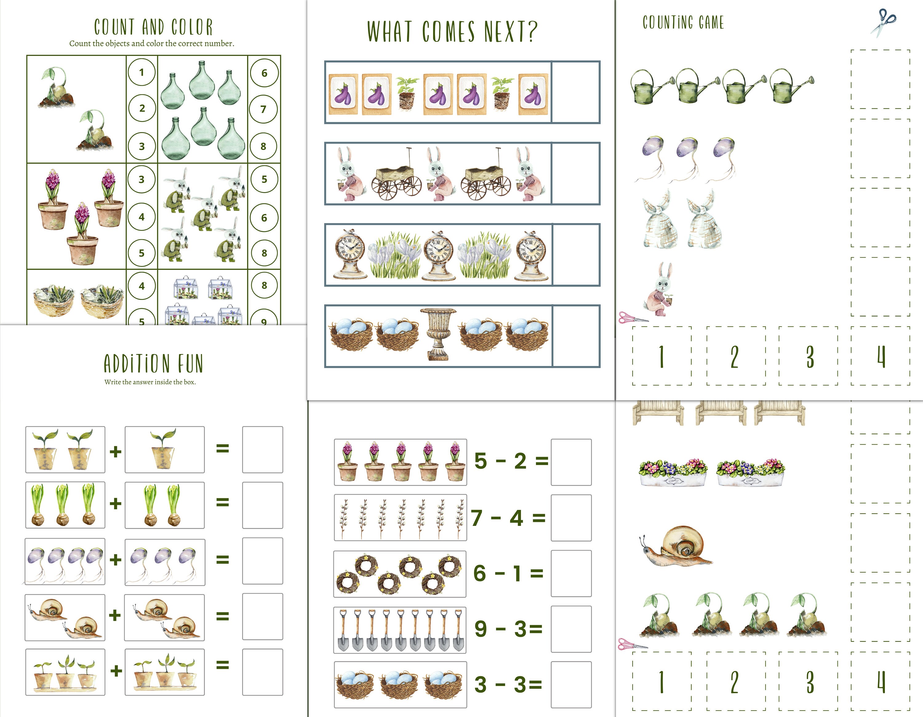 Paquete de actividades para preescolar y jardín de infantes SPRING ...