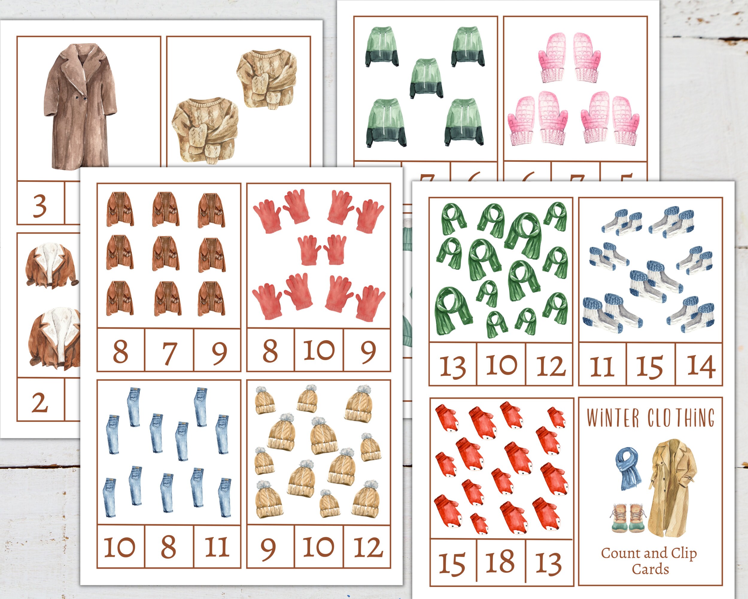 WINTER CLOTHES Pre-k and K Activity Pack, Homeschool, Digital, Instant ...
