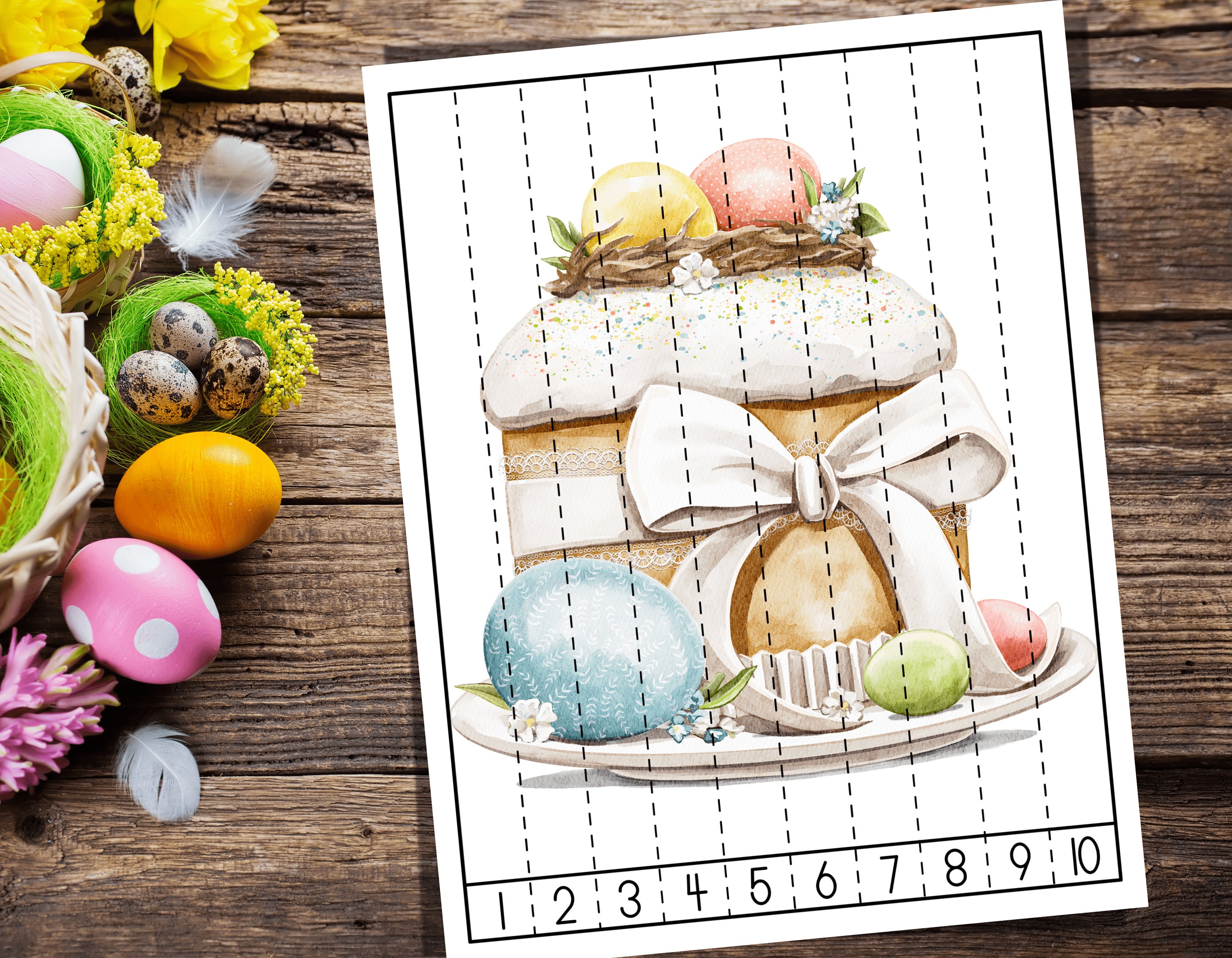 EASTER Number Sequence Puzzles, Printable, Preschool Counting Activity ...
