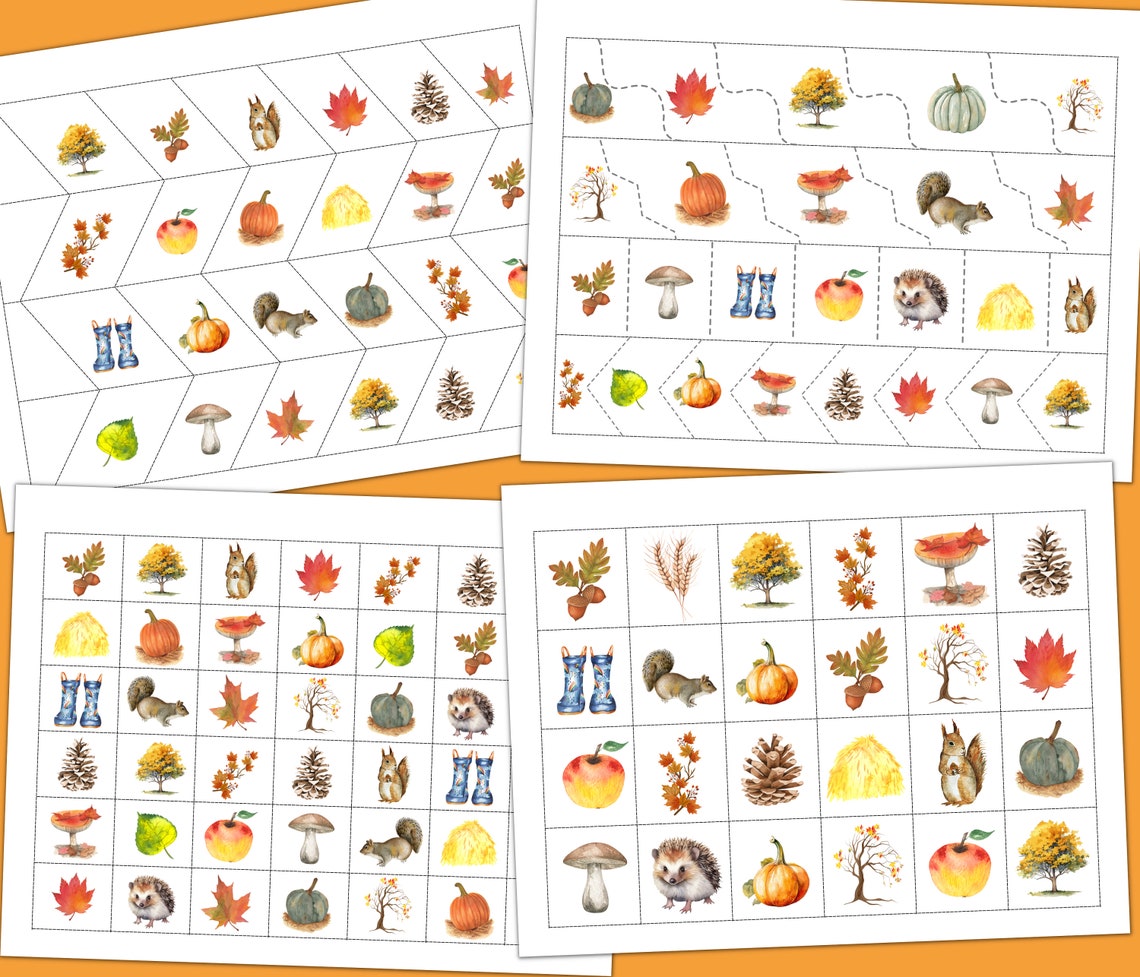 AUTUMN/FALL Cutting Strips, Scissor Practice, Preschool Printable ...