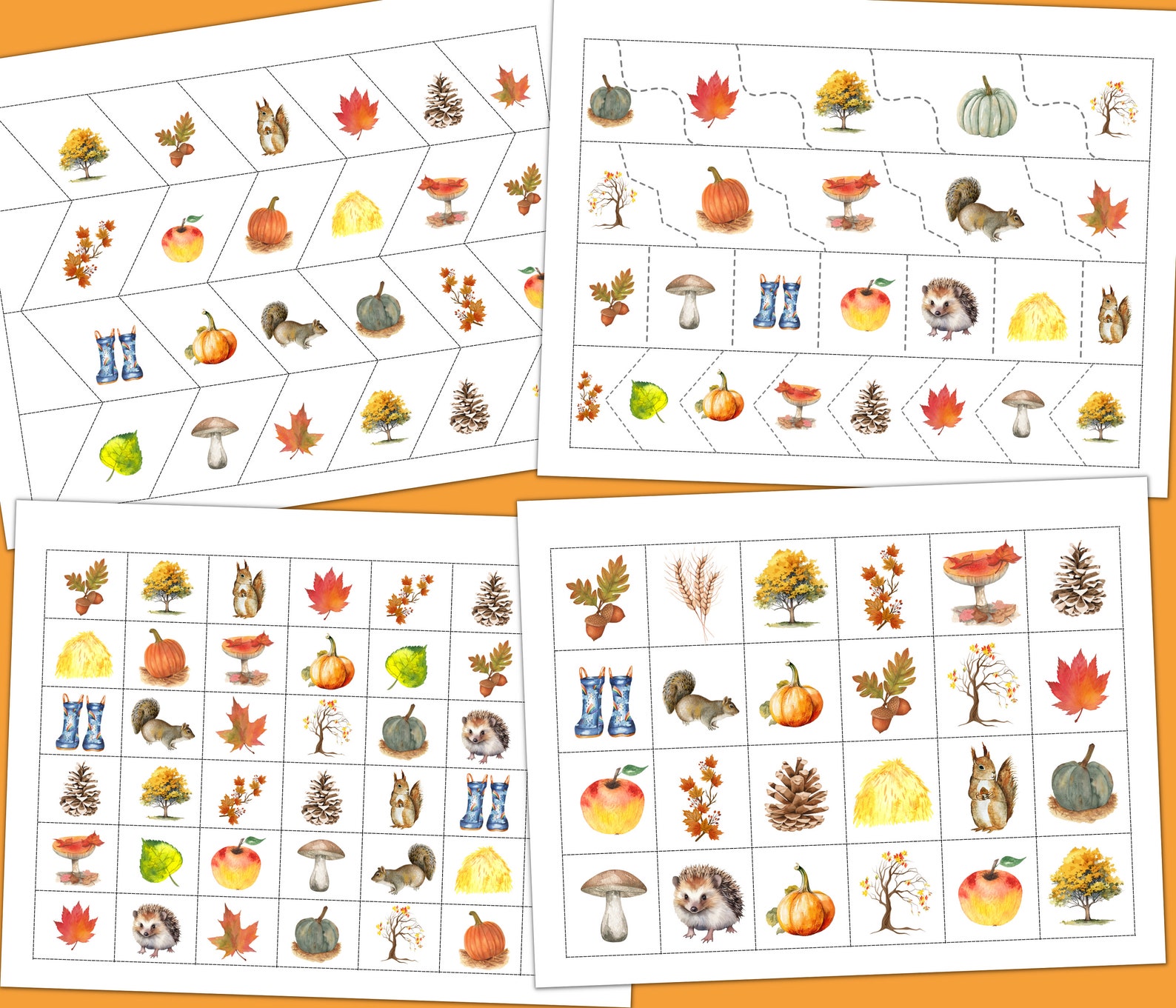 AUTUMN/FALL Cutting Strips, Scissor Practice, Preschool Printable ...