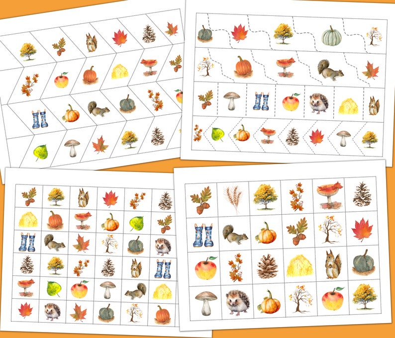 AUTUMN/FALL Cutting Strips, Scissor Practice, Preschool Printable ...