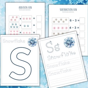 SNOWFLAKES Pre-k and K Activity Pack, Homeschool, Digital, Instant ...