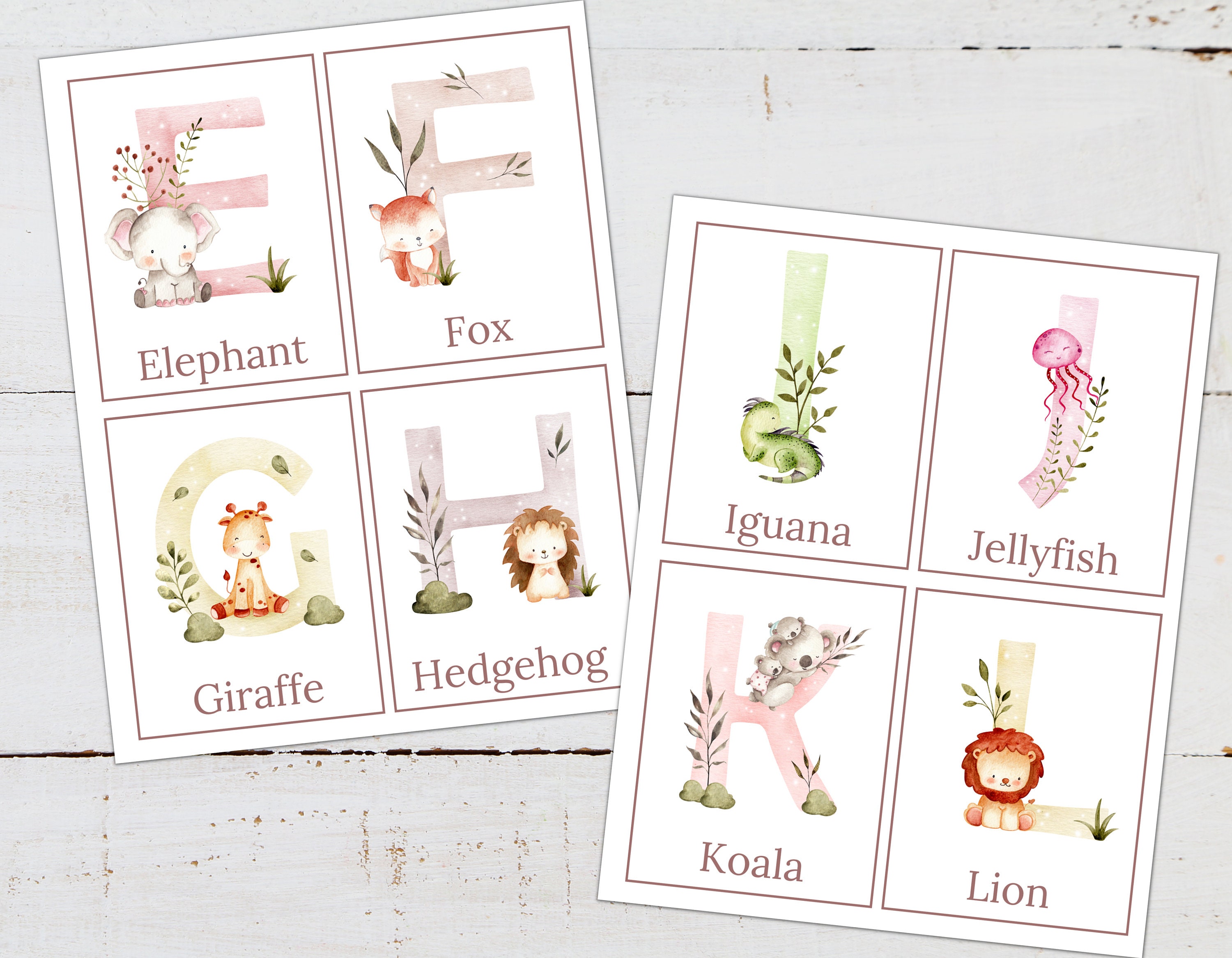 Animal ABC Flash Cards Animal Flash Cards Learning Cards Digital ...