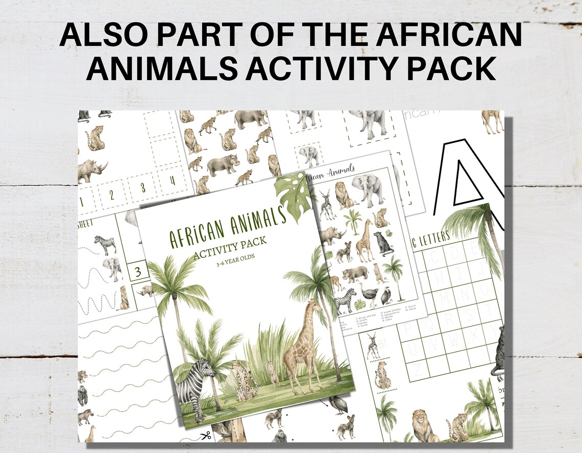AFRICAN ANIMALS Mini Poster 3-part Cards Homeschool - Etsy