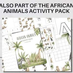 AFRICAN ANIMALS Mini Poster + 3-part Cards, Homeschool, Montessori ...