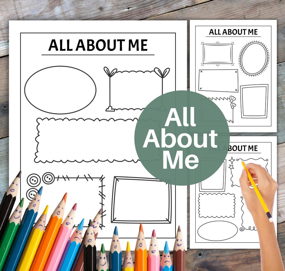 BLANK All About Me Worksheets, Digital Product, Instant DOWNLOAD - Etsy