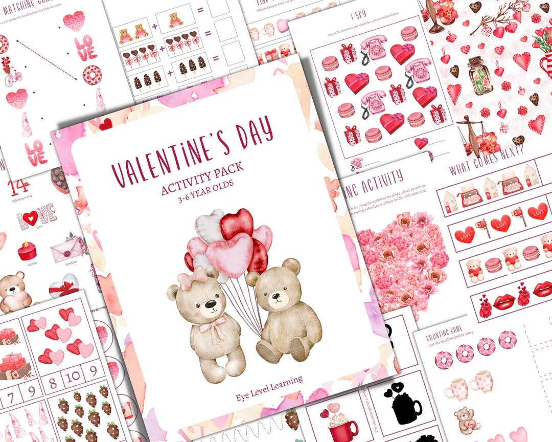 VALENTINE Pre-k and K Activity Pack, Homeschool, Digital, INSTANT ...