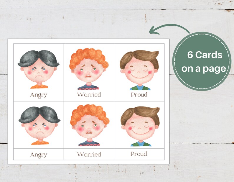 FEELINGS Mini Poster 3-part Cards 2 Card Sizes Homeschool - Etsy