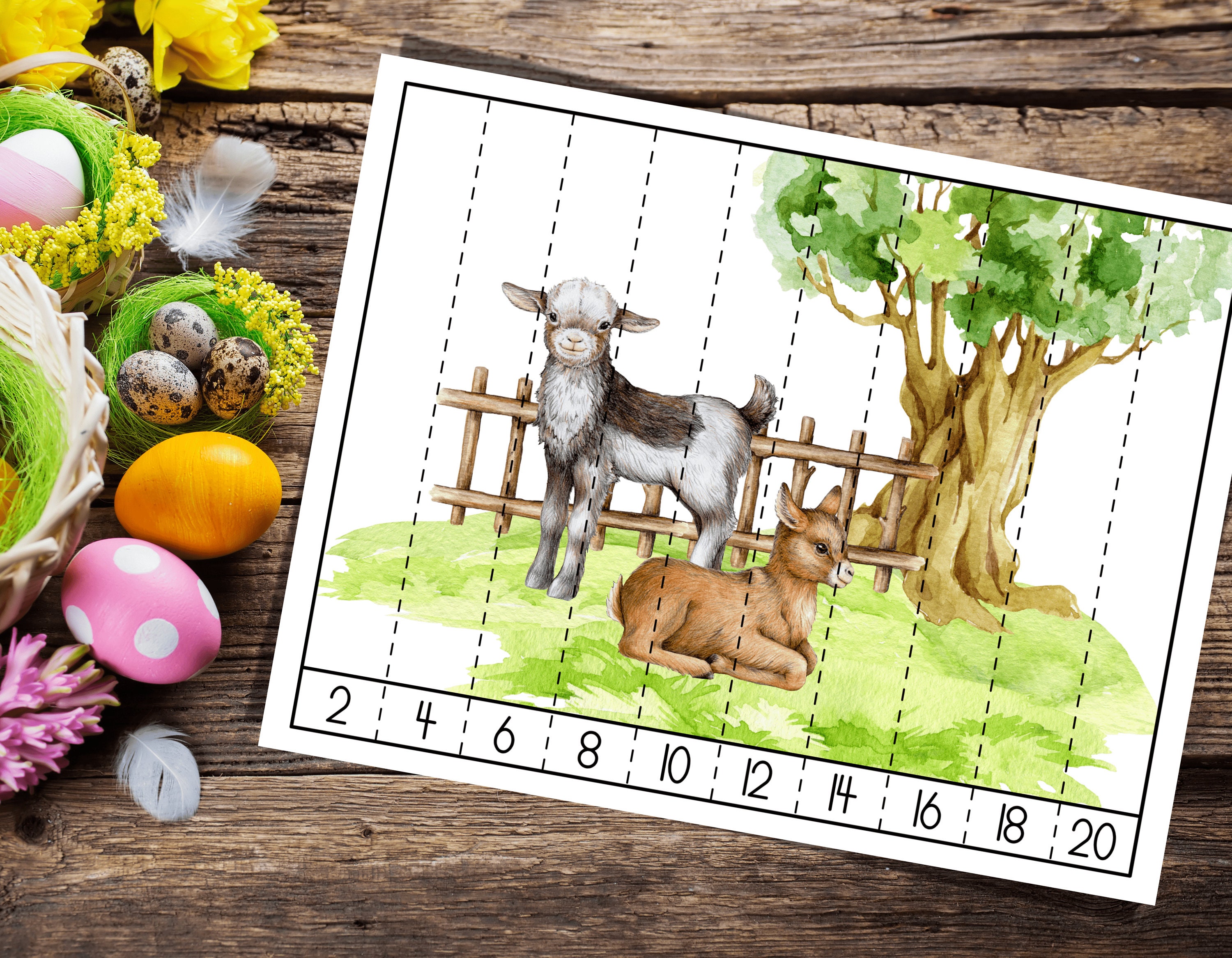 SPRING Farm Animals Number Sequence Puzzles, Printable, Preschool ...
