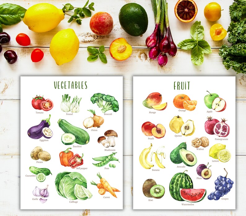 FRUIT & VEGGIES Pre-k and K Activity Pack, Homeschool, Digital, Instant ...