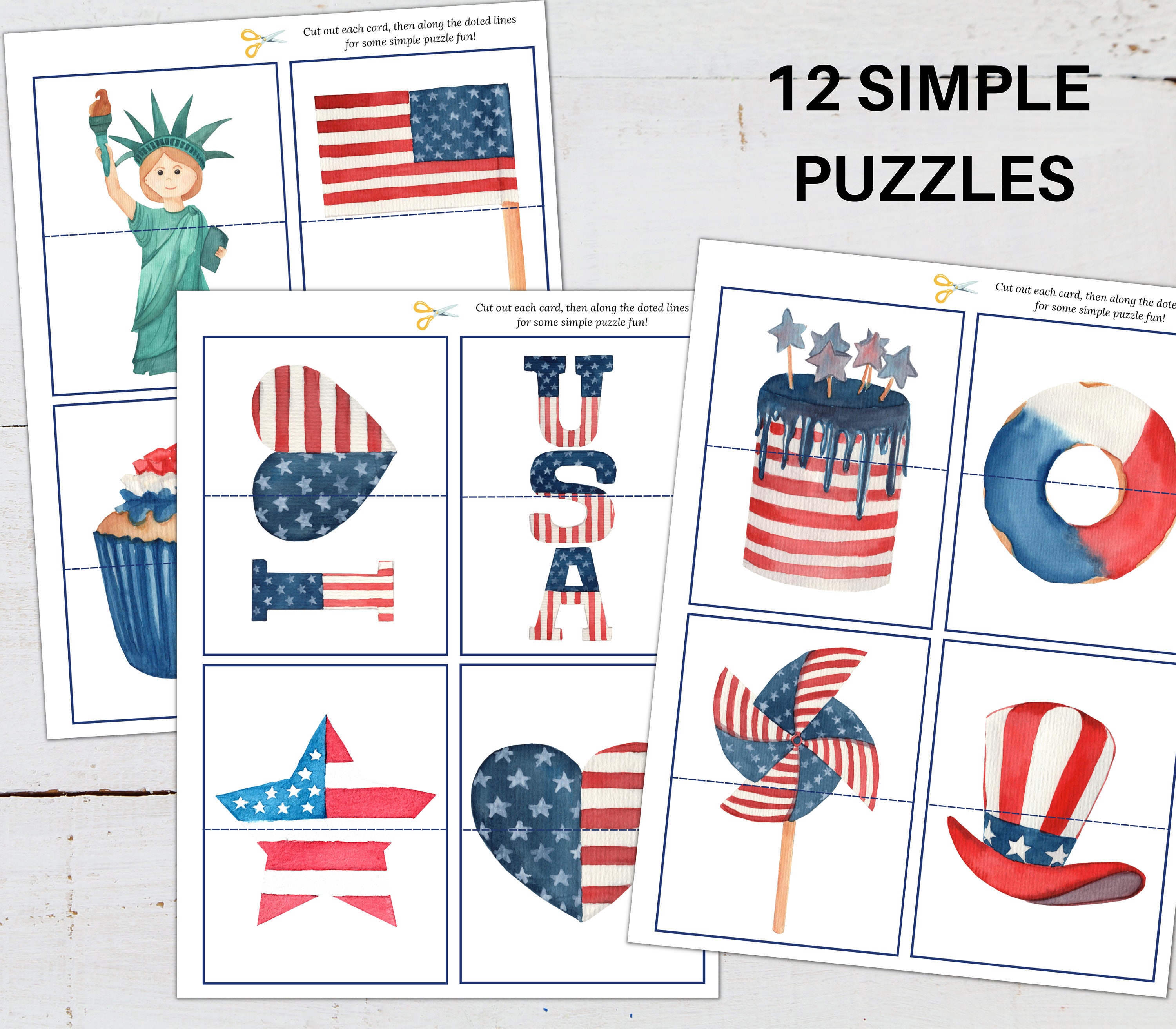 4th of July Pre-k and K Activity Pack, Homeschool, Digital, Instant ...