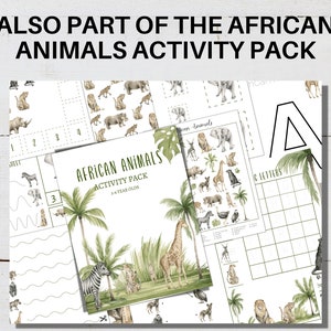 AFRICAN Animals Simple Puzzles, Printable, Preschool Activity, Kids ...