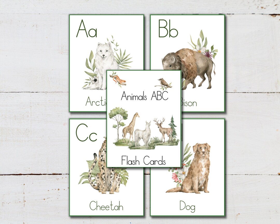 Animal ABC Flash Cards | Animal Flash Cards | Learning Cards | Digital ...