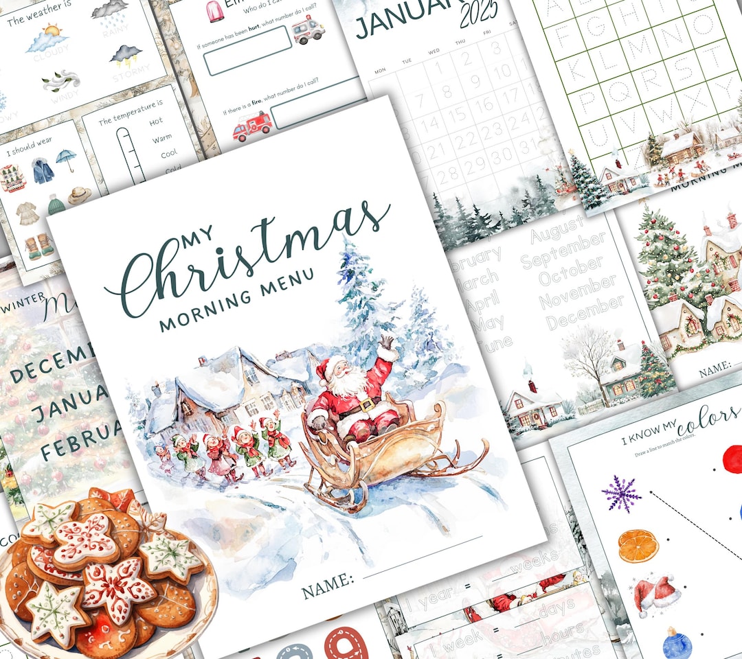 CHRISTMAS MORNING MENU, Homeschool Printables, Instant Download - Etsy
