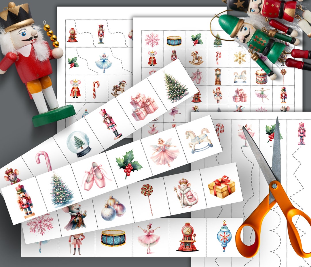NUTCRACKER Cutting Strips, Scissor Practice, Preschool Printable ...