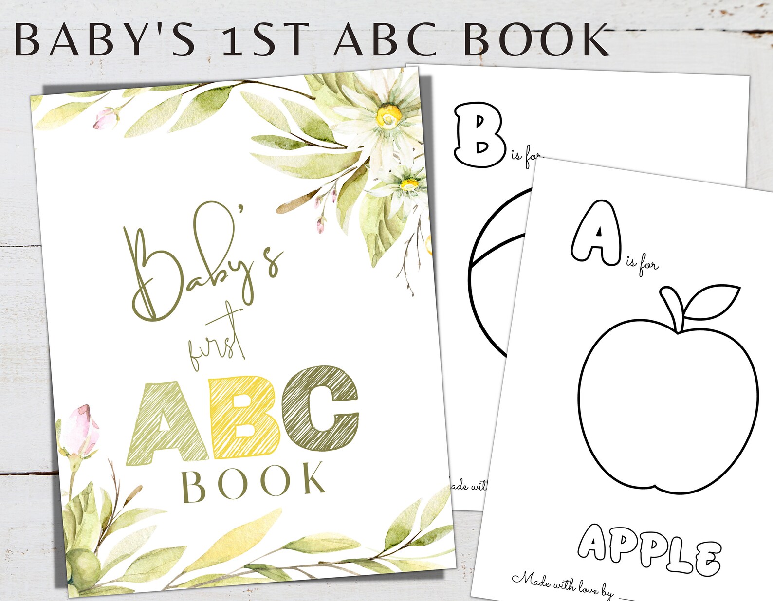 Baby's First ABC Book, Printable ABC Book, Baby's First Alphabet Book ...