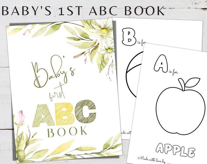 Baby's First ABC Book, Printable ABC Book, Baby's First Alphabet Book ...