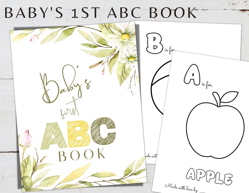 Baby's First ABC Book, Printable ABC Book, Baby's First Alphabet Book ...