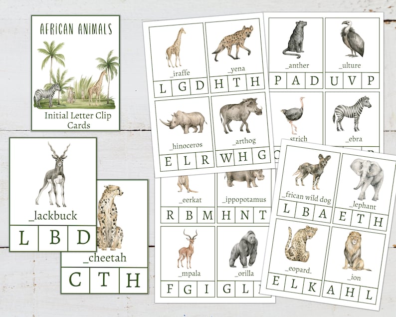 AFRICAN Animals Pre-k and K Activity Pack, Homeschool, Digital, INSTANT ...