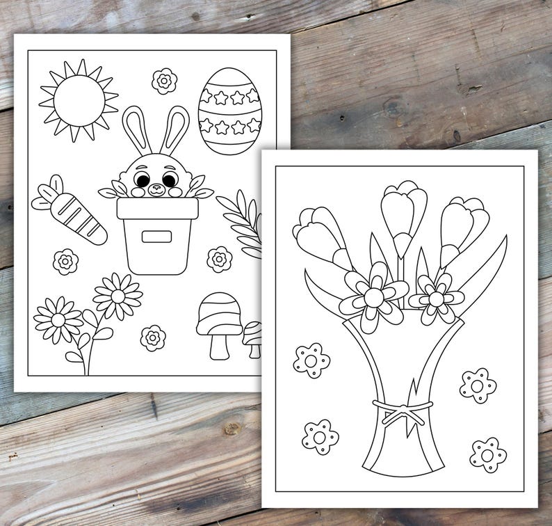 SPRING Coloring Pages, Preschool Activity, Digital Product, Instant ...