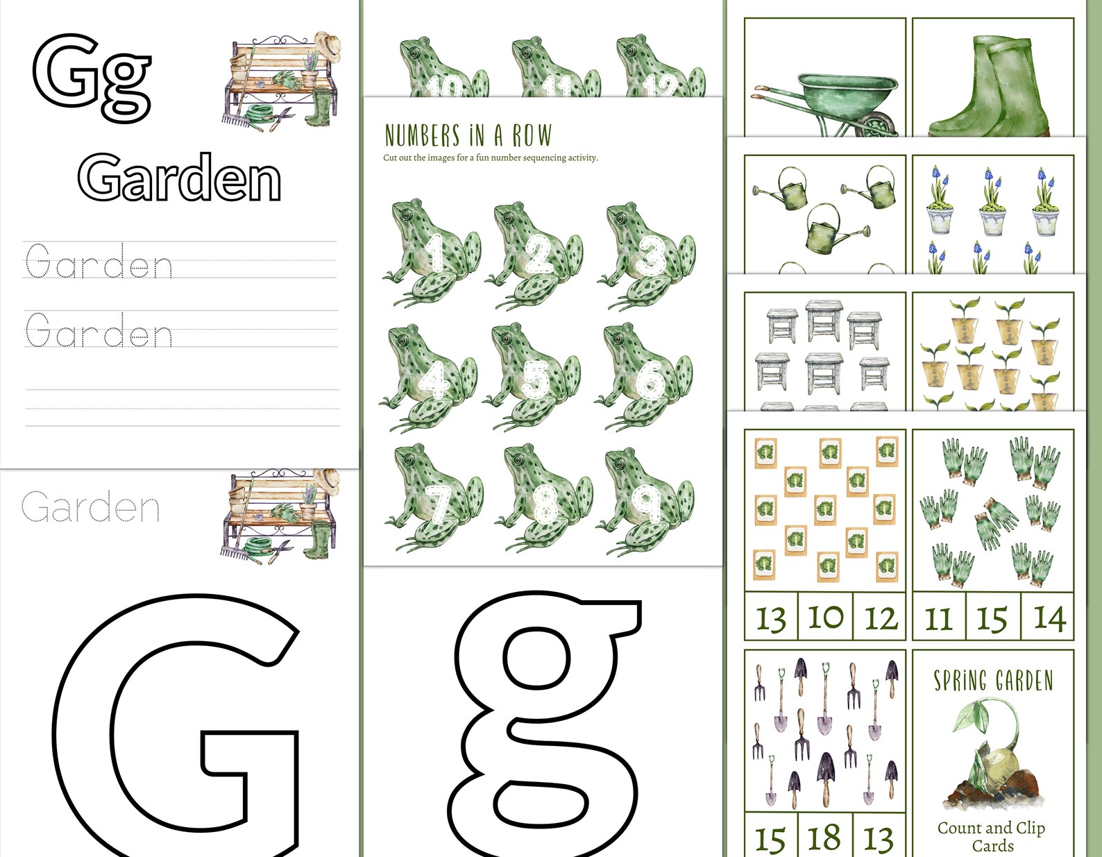 SPRING GARDEN Pre-k and K Activity Pack, Homeschool, Digital, Instant ...