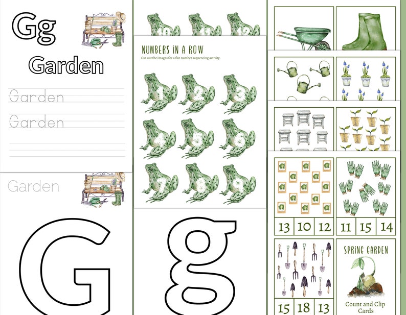 SPRING GARDEN Pre-k and K Activity Pack, Homeschool, Digital, Instant ...