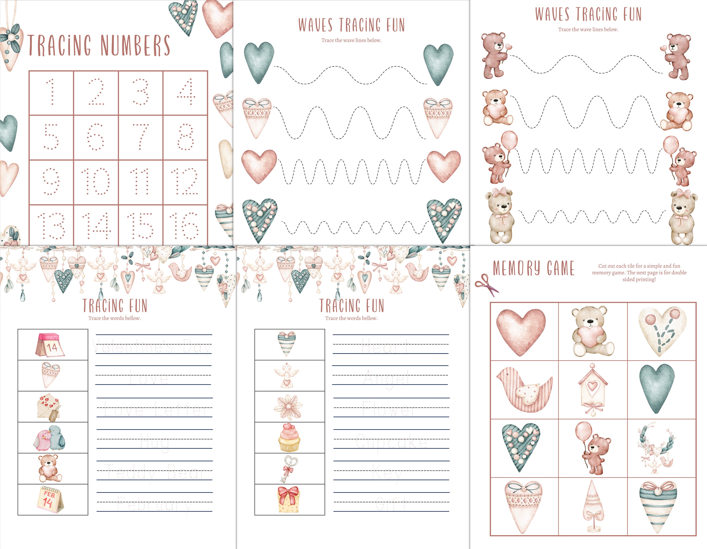 VALENTINE Pre-k and K Activity Pack Homeschool Digital - Etsy