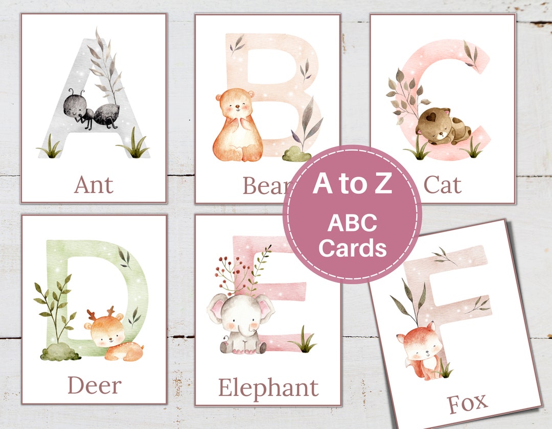 Animal ABC Flash Cards | Animal Flash Cards | Learning Cards | Digital ...