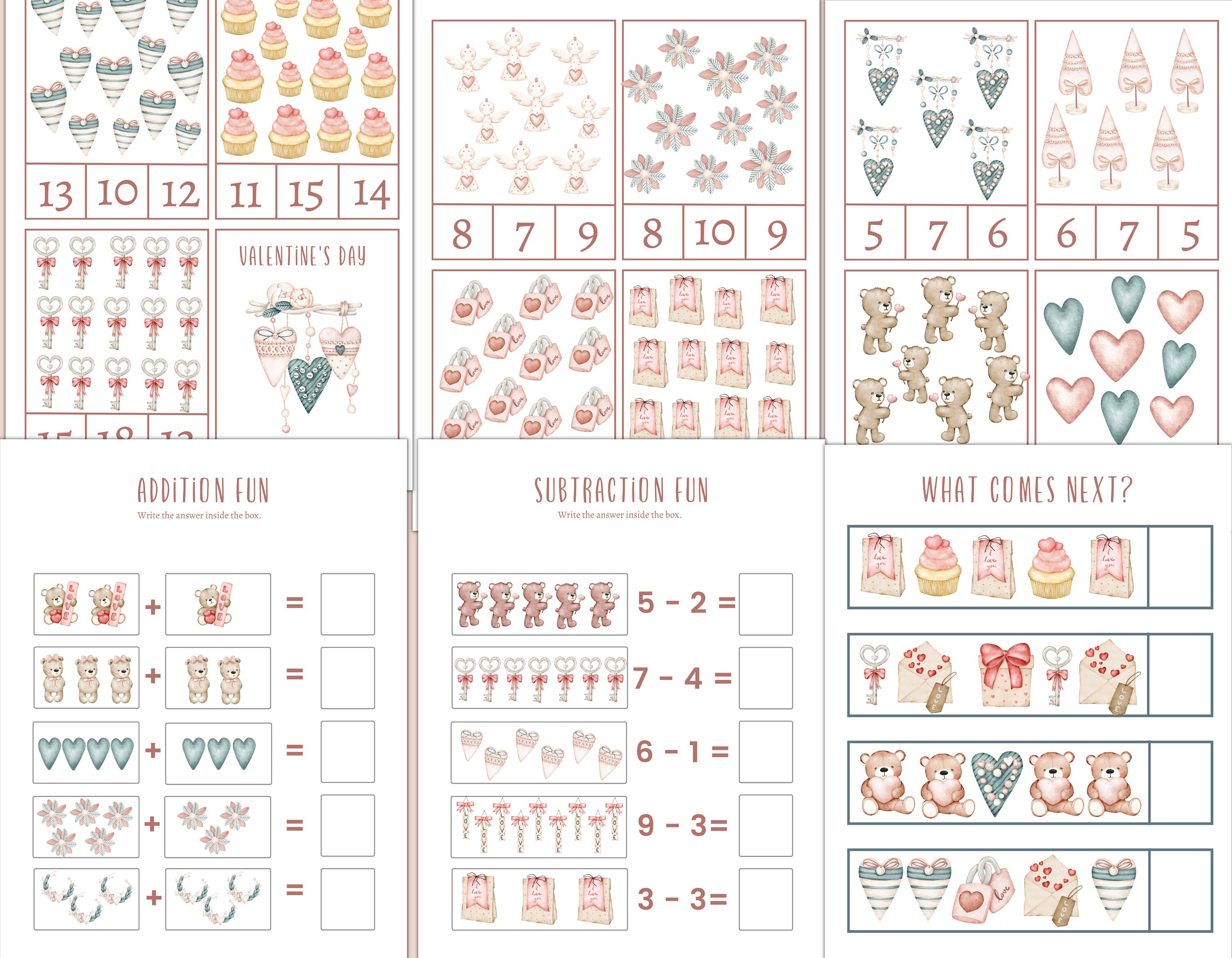 VALENTINE Pre-k and K Activity Pack Homeschool Digital - Etsy