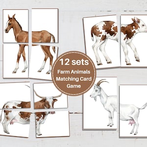 Farm Animals Activities, Poster, 3-part Cards, Puzzles, Pattern Match ...