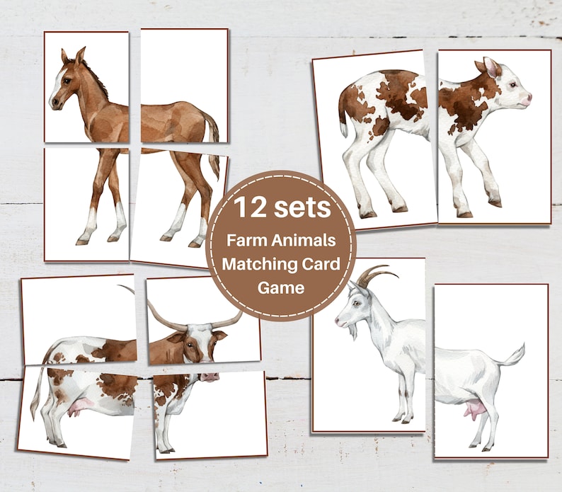 Farm Animals Activities, Poster, 3-part Cards, Puzzles, Pattern Match ...