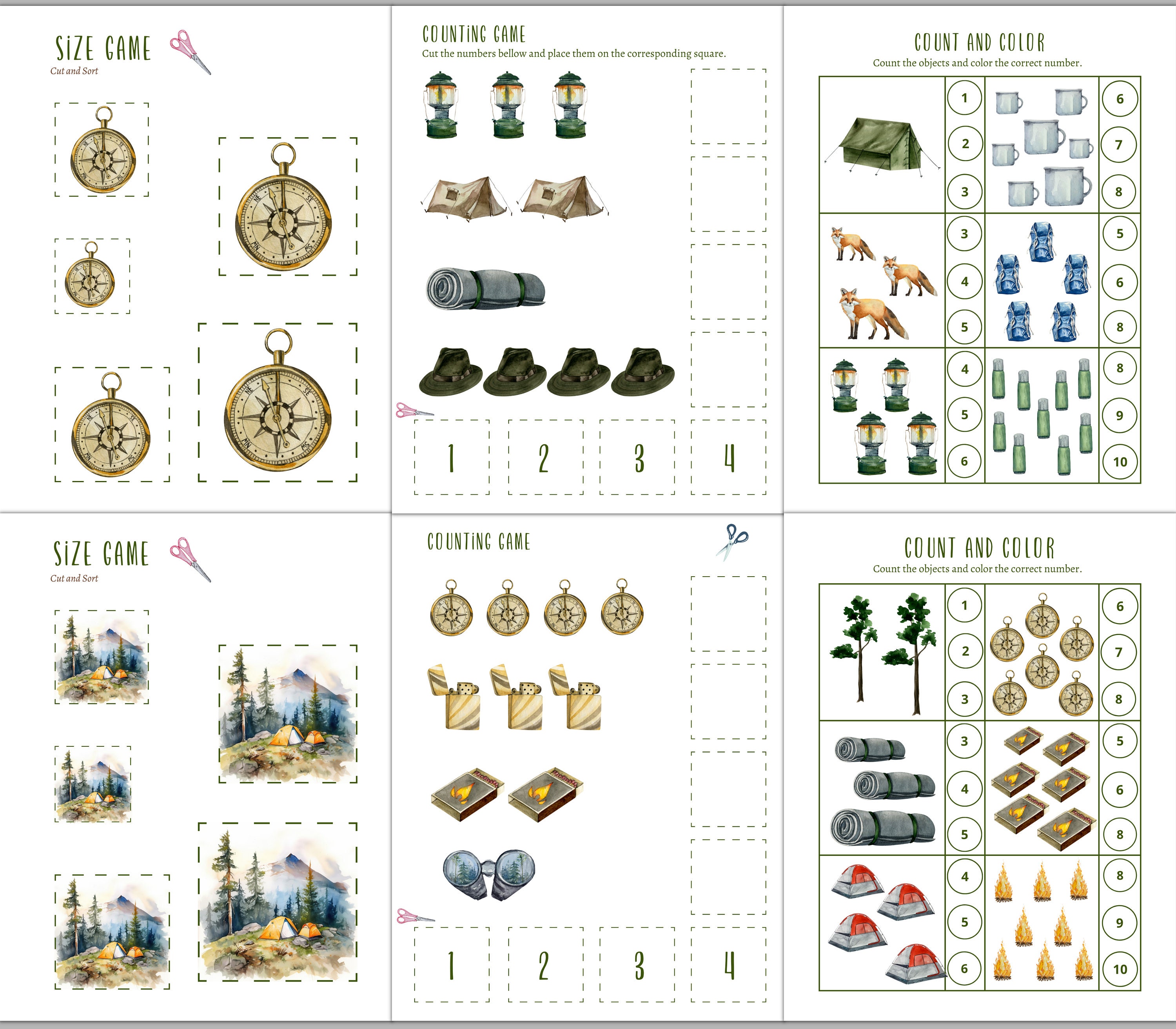 CAMPING Pre-k and K Activity Pack, Homeschool, Digital, Instant ...