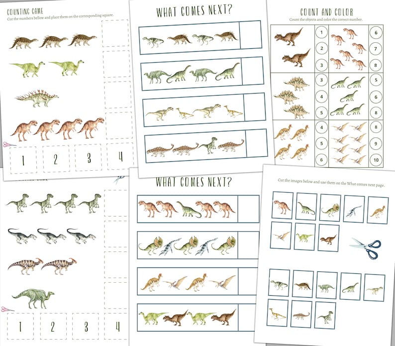 DINOSAUR Pre-k and K Activity Pack, Homeschool, Digital, Instant ...