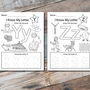 ABC Coloring and Tracing Worksheets, A to Z, Capital and Lowercase ...