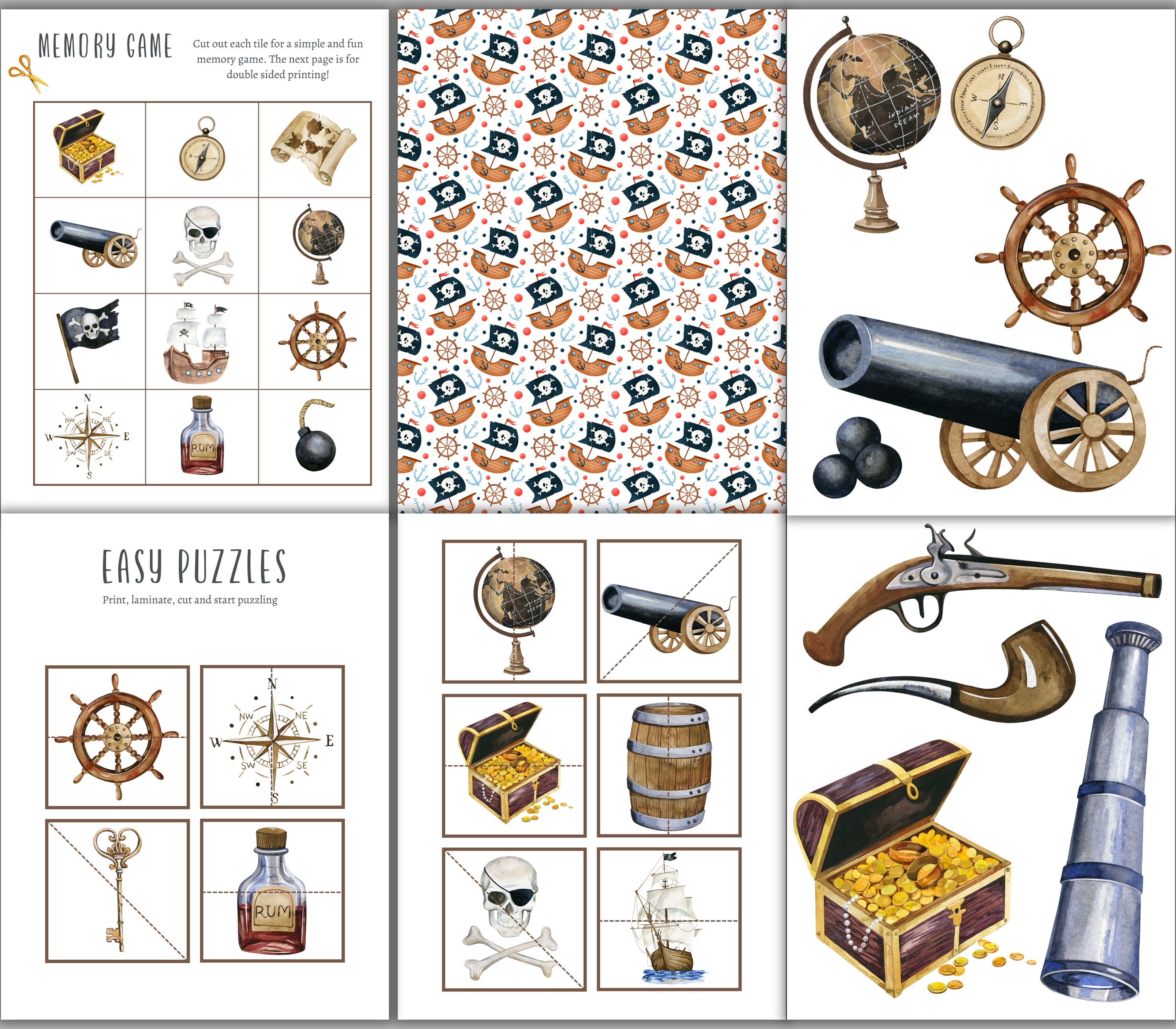 PIRATE Pre-k and K Activity Pack, Homeschool, Digital, Instant DOWNLOAD ...