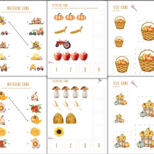 AUTUMN HARVEST Pre-k and K Activity Pack, Homeschool, Digital, Instant ...