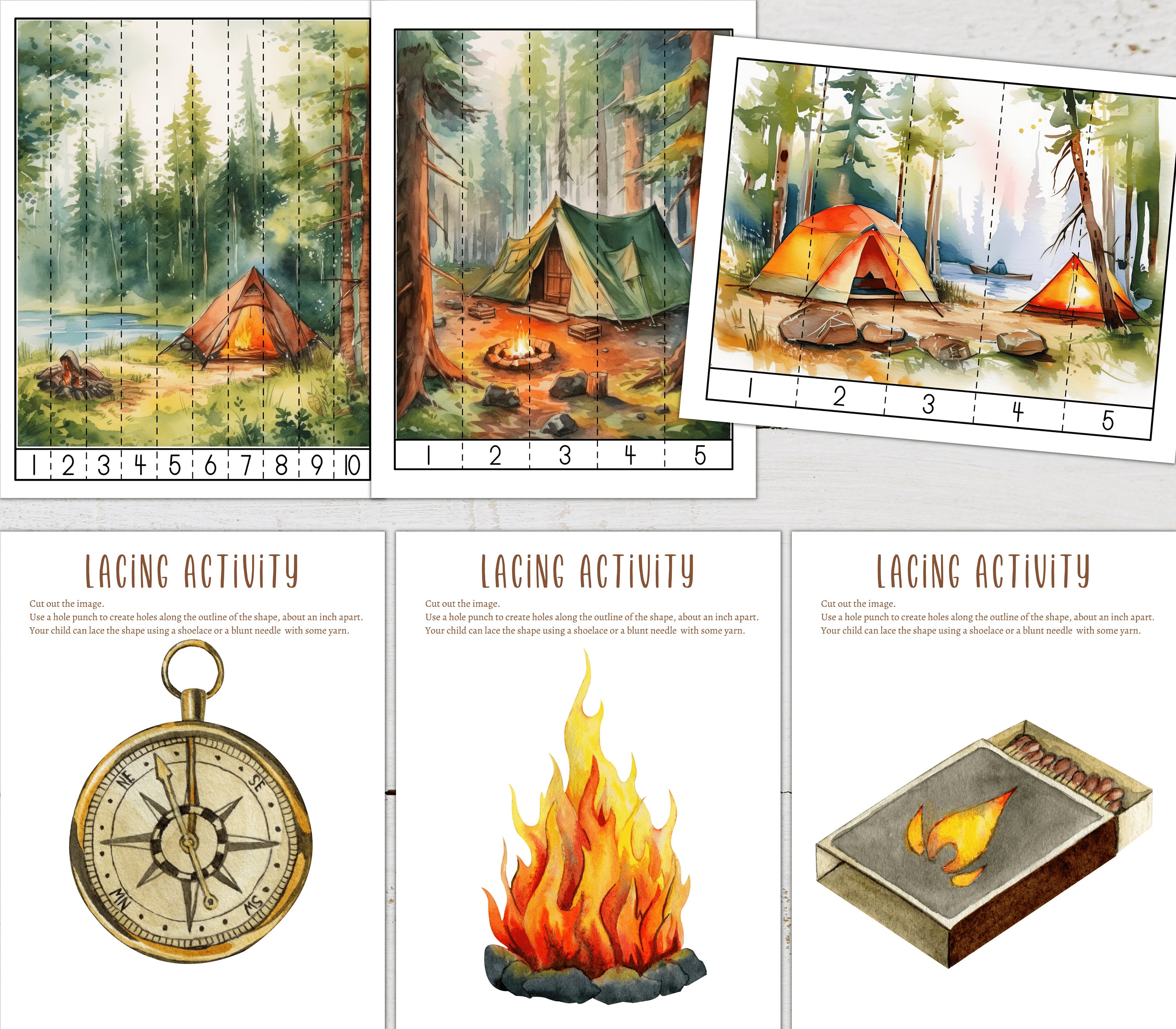 CAMPING Pre-k and K Activity Pack, Homeschool, Digital, Instant ...